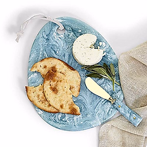 Two's Company Aqua Swirl Serving Tray