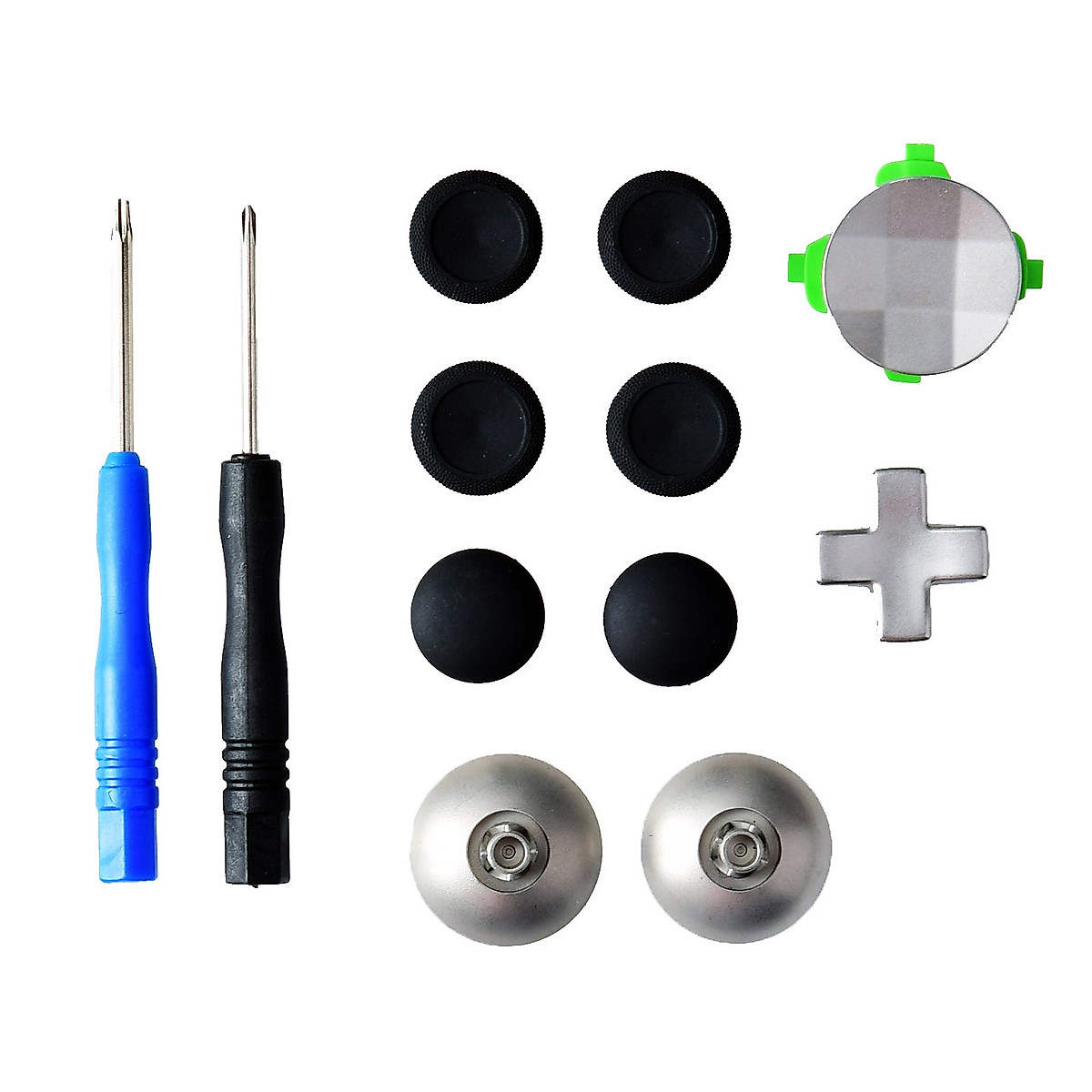 Gam3Gear 11 in 1 Metal Alloy Analog Thumbstick D-Pad Directional Button Set for Xbox One Elite/ Xbox One/ Xbox One S/ Xbox One X Controller with Open Tool