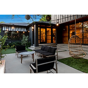 Brightech Ambience Pro – Solar Power Remote Control Outdoor String Lights with Edison Bulbs – Shatterproof, Commercial Grade LED Waterproof Patio Lights – 1W, 3,000K, Hanging, 48 ft