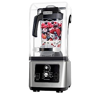 Cavlhils Commercial Blender for Kitchen, 2200W Professional-Grade Power Blender with Soundproof Cover, Electric Variable Speed Processor for Shakes and Smoothies, 88 oz Container & 48000 RPM