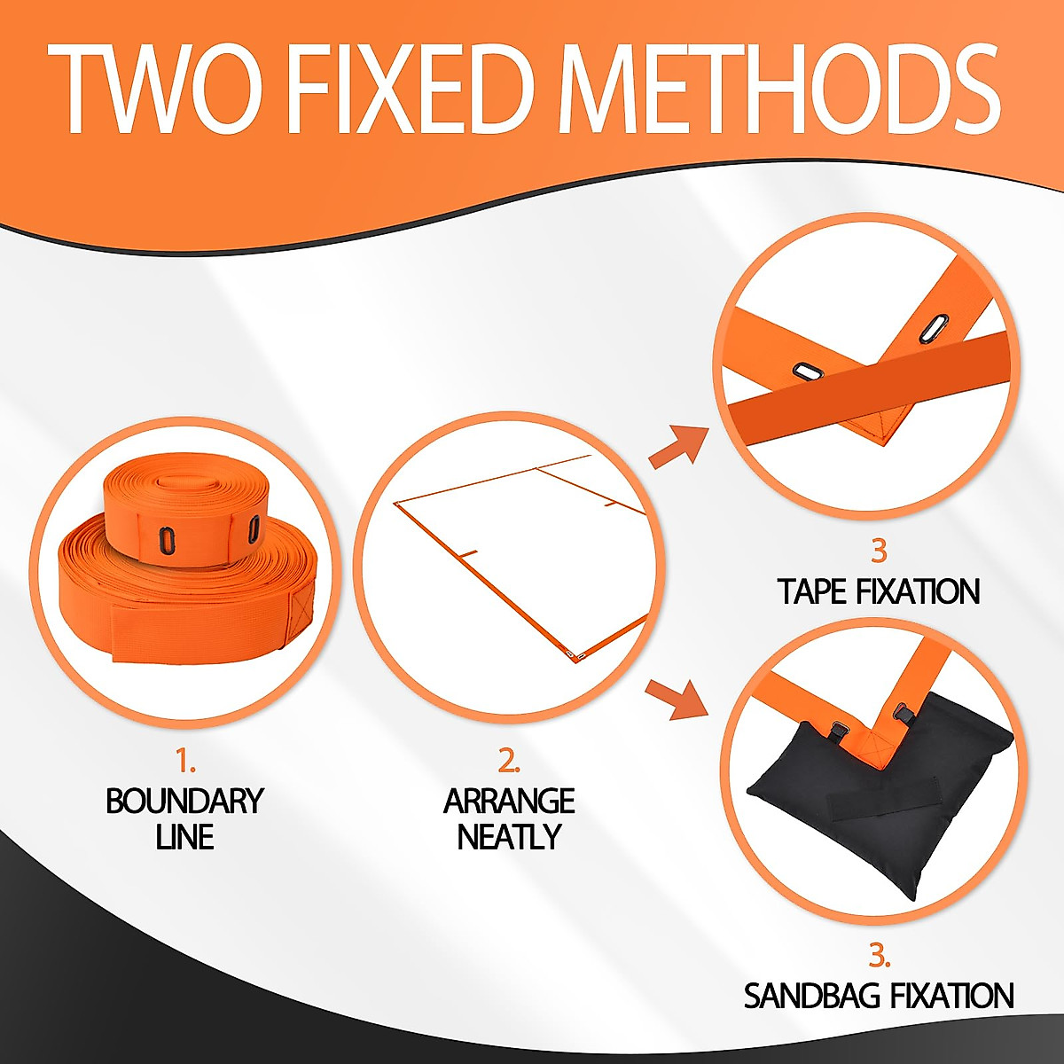 Professional Portable Pickleball Court Marking Kit for Outdoor & Indoor with Stainless Steel Shovel & Sand Bags for Sand or Tape | Pickleball Boundary Lines Set for Street, Parking Lot or Tennis Court