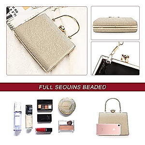 UBORSE Women Clutch Bag Small Crystal Bag Elegant Clutch Evening Purse for Wedding Cocktail Party
