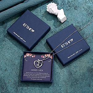 IEFSHINY Elephant Gifts Elephant Necklaces for Women, A Good Luck Elephant Love Heart Pendant Necklace Lucky Elephant Jewelry for Women Girls Friends