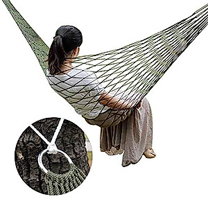 Hammock Hanging Mesh Strong Thick Nylon Rope Hammock Swinging Hammock Seat Travel Hanging Swing Chair