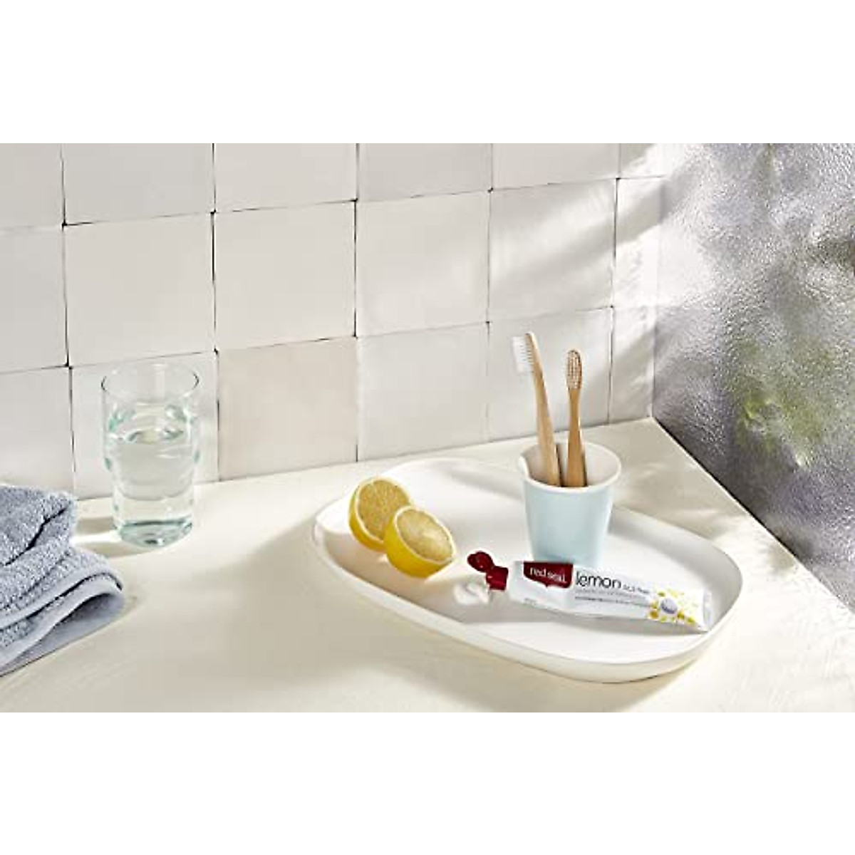 Red Seal Lemon Toothpaste, Friendly Mint Free for Adults with Mint Aversions, Fluoride Free, No SLS, Fresh Citrus Flavor – Refreshing Natural Lemon Flavored Toothpaste, No Mint Flavor 3.5oz