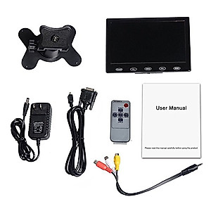 PONPY 7" Ultra Thin 16:9 HD 800x480 Color TFT LCD Display Monitor Touch Button Monitor Screen with AV HDMI VGA Video Input