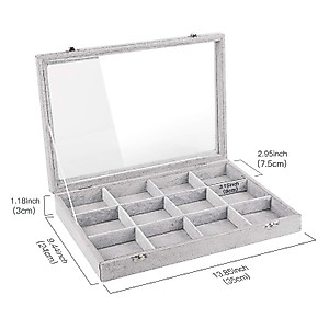 Emibele Clear Lid 12 Grids Bracelet Storage Box and Heat Initial Bracelets Bundle