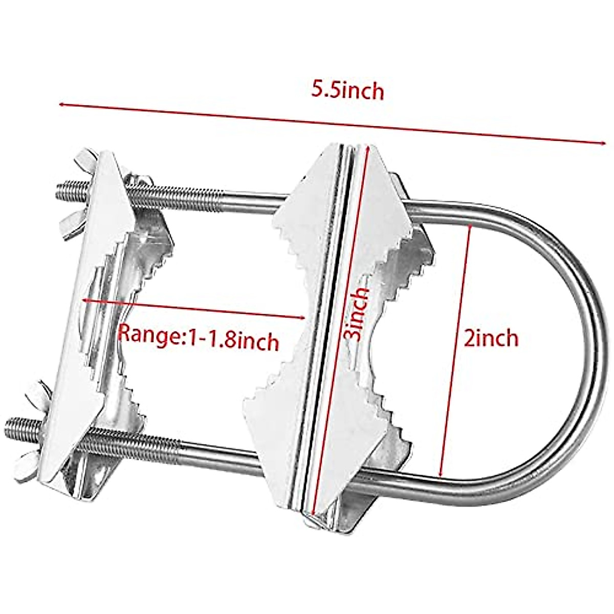 Double Antenna Mast Clamp Heavy Duty Pole to Pole Mounting Kit V Jaw Block with U-Bolt Mounting Hardware for TV CB Ham Antenna Parasols Flags and Fishing Rods (2)