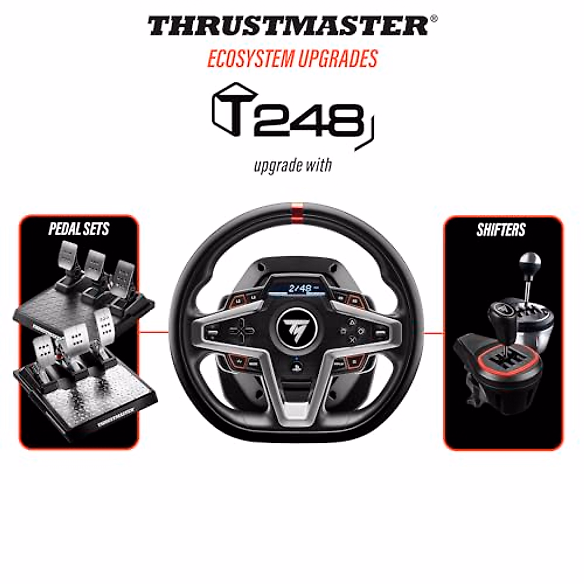 ThrustMaster T248 Force Feedback Racing Wheel and Magnetic Pedals - UK Version