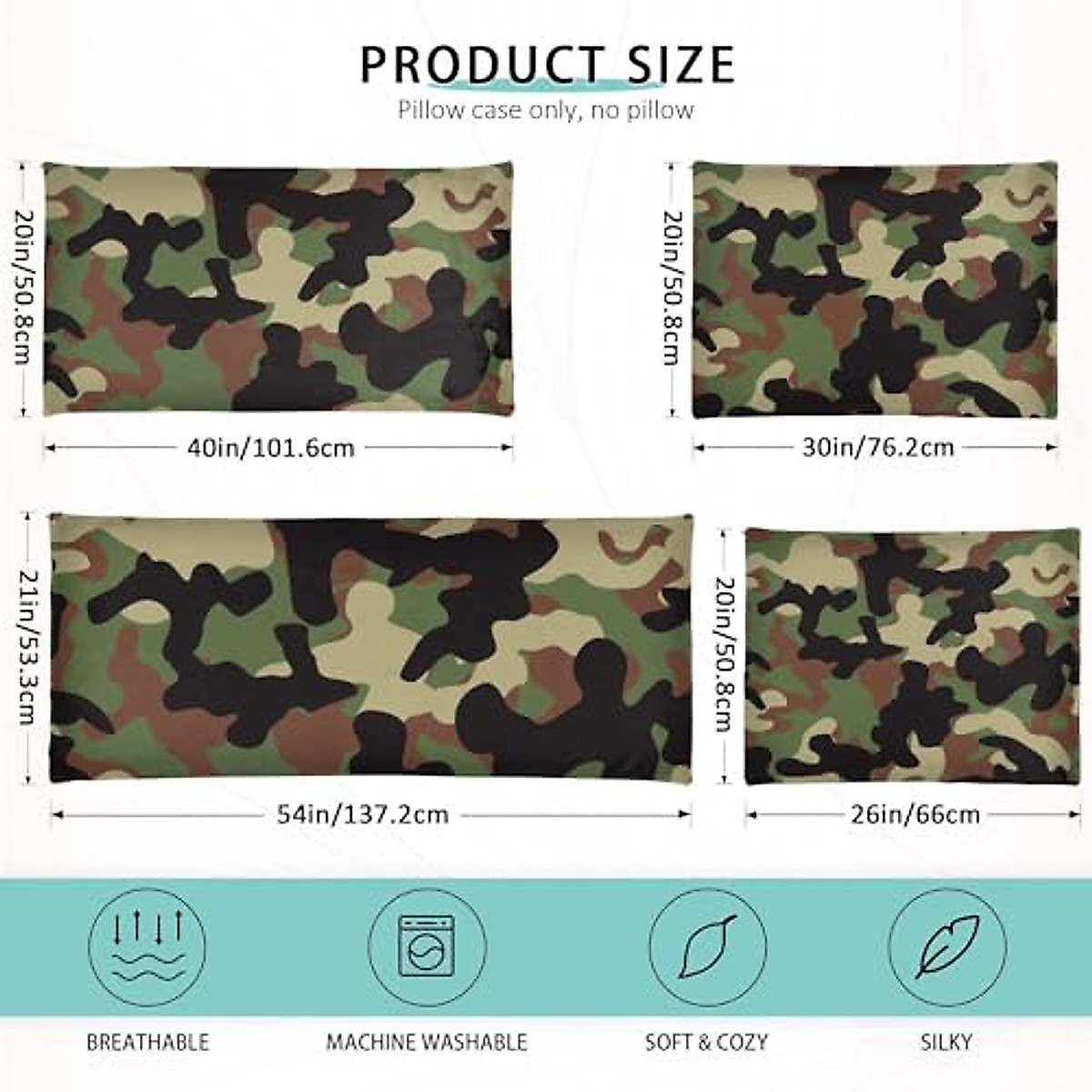 ALAZA Green Camo Woodland Camouflage Plush Pillow Cases Standard Size Pillow Cover Soft & Warm Zippered Bed Pillowcase, 20 x 26 inch