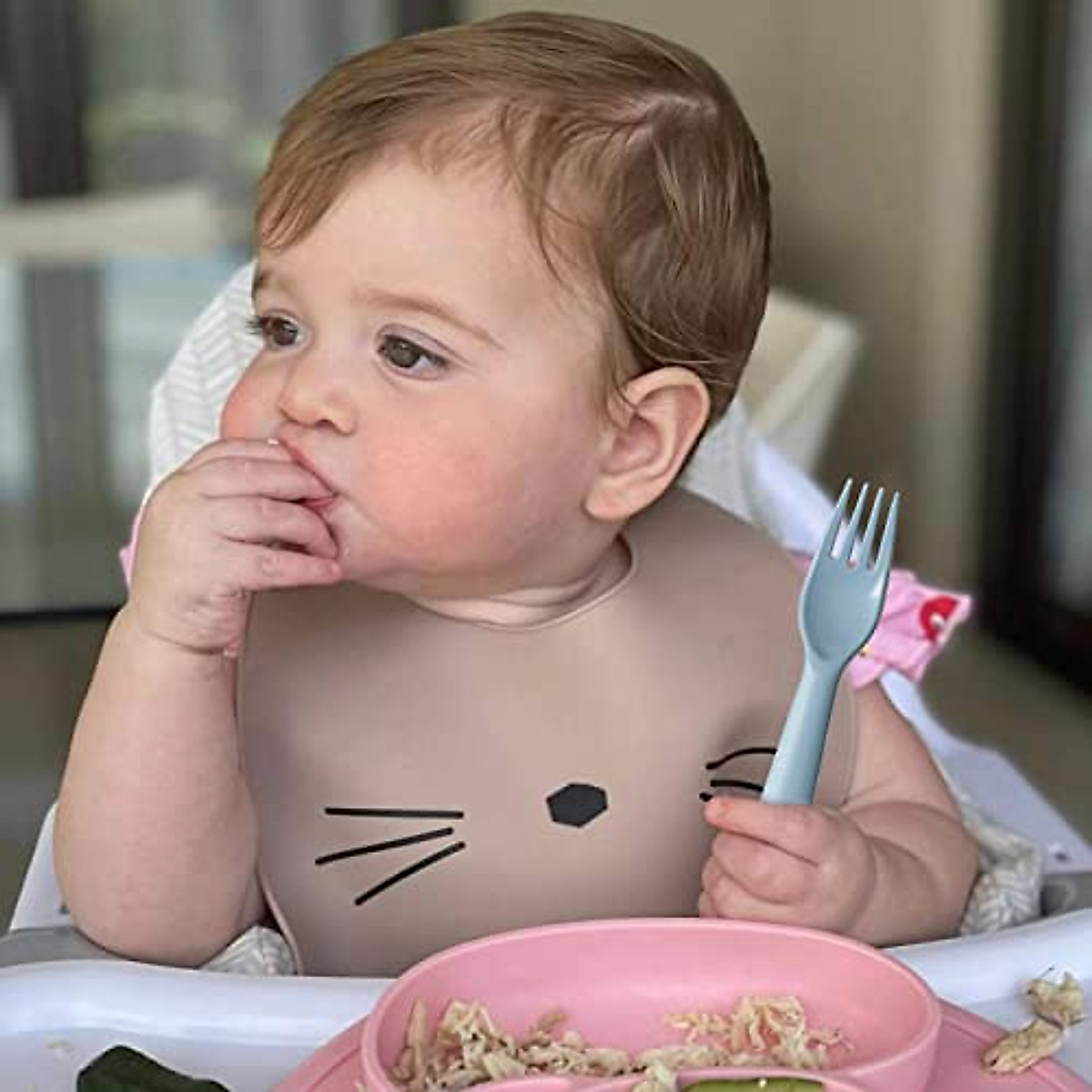 Muulaii 12 Pcs Plastics Toddler Utensils kids Silverware Baby Spoons and Forks Set Baby Feeding Dinnerware Utensils BPA Free Microwave Dishwasher and Freezer Safe (Blue)