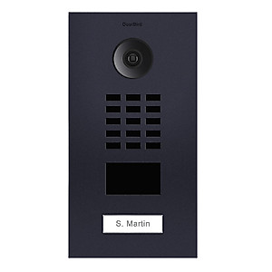 DoorBird IP Video Door Station D2101V, Aluminum, Powder-Coated, semi-Gloss, RAL 7016, incl. Flush-mounting housing, 1 Call Button