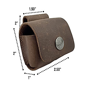 LeatherTex, Rustic AirPods Pro Charging Cover Handmade from Full Grain Leather - Pocket Size, Genuine Bluetooth Case - Protective Portable Carrying Pouch - Bourbon Brown