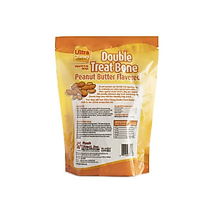 Ultra Chewy Double Treat Bones: Long-Lasting Dog Treats Made in USA for Large and Small Breeds, Highly Digestible, Ideal for Aggressive Chewers (Peanut Butter, 2 Value Packs)