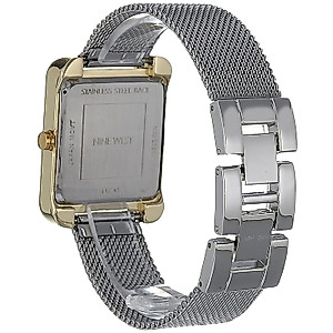 Nine West Women's Japanese Quartz Dress Watch with Stainless Steel Strap, Silver, 18 (Model: NW/2091SVTT)