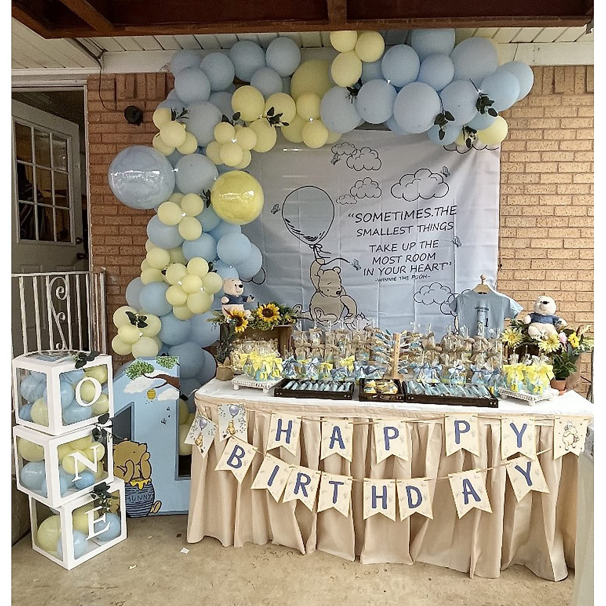 Soonlyn Blue Party Latex Balloons 10ft Baby Blue and Yellow Balloons Garland Arch Kit for Baby Shower Boy Birthday Decorations 18 In 10 In 5 In