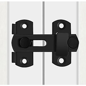 KAFENDA 2 Pack Small Stainless Steel Door Lock Flip Lock Safety Door Bolt Lock, Door Holder Latch (Black)