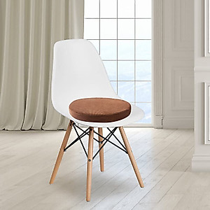 Big Hippo Memory Foam Chair Pads Round Chair Cushions Non Slip Seat Cushion for Dning Room Kitchen Bar Stool, Brown 16"