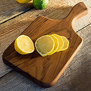 Brazos Home Dark Walnut Wood Cutting Board for Kitchen, Seasoned, Chopping Board, Wood Cheese Board, Charcuterie Platter, Ideal for Serving or Chopping Fruit, Vegetables, Cheese or Meat, 11x6, Small