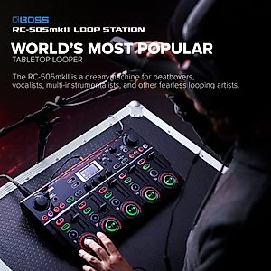 BOSS RC-505MKII Loop Station – The Industry Standard Tabletop Looper, Updated and Enhanced. Class-leading sound quality. Five simultaneous stereo phrase tracks. Input FX and Track FX sections.
