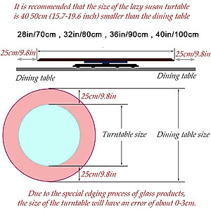 WEBUP 28in 32in 36in 40in Wood Rotating Turntable Kitchen Lazy Susan Rustic Bamboo Swivel Plate For Table, 360 Degree Swivel Solid Wood Tray-Dark Espresso (Color : B, Size : 32in/80cm)