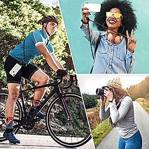 Universal Phone Lanyard with Wrist Strap, Adjustable Crossbody Cell Phone Lanyard Neck Strap and Wristlet Strap with 2 Lobster Clips, Phone Tether Patches and Phone Straps (Black, 2 Pack)