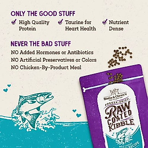 Stella & Chewy’s Raw Coated Premium Kibble Cat Food – Grain Free, Protein Rich Meals – Wild Caught Salmon Recipe – 2.5 lb. Bag