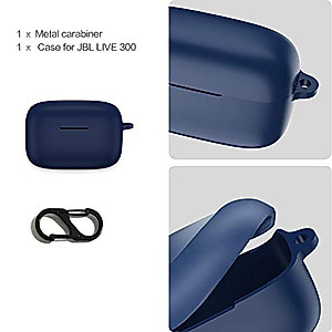 Ankersaila Soft Silicone Shockproof Protective Case with Keychain Compatible with JBL Live 300 (Midnight Blue)