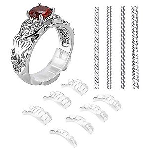 Coopache 2 Styles Invisible Ring Size Adjuster for Loose Rings – Ring Guard, Ring Sizer, 11 Sizes Fit for Man and Woman Ring