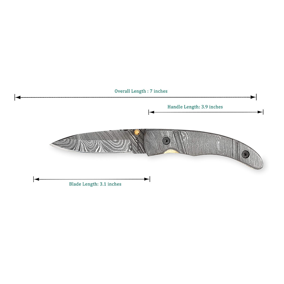Perkin Knives Handmade Damascus Hunting Foldable Knife