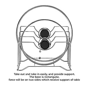 LENITH Cutting Board Rack Chopping Board Organizer Stand Holder Kitchen Countertop Pots Pan Lids Rack Organizer (Medium_Silver Color)