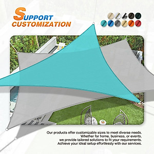 TANG Sun Shade Sail 5'x12' Light Grey Rectangle Sunshade Cloth UV Block Permeable Sail for Outdoor Patio Garden Pergola Gazebo Deck