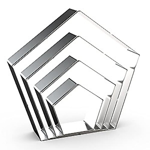 Pentagon Cookie Cutter Set Large - 5 Inch, 4 Inch, 3 Inch, 2 Inch - Geometric Cookie Cutters Shapes Molds - Stainless Steel