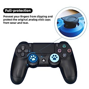 GeekShare Cat Paw Playstation 4 Controller Thumb Grips, Thumbsticks Cover Set Compatible with Switch Pro Controller (Dark Blue)