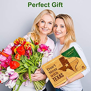 Bamboo State Cutting Board for Kitchen – Texas Cheese Board, Charcuterie Platter & Serving Tray, (15" x 10")