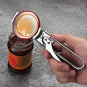 Jar Opener Stainless Steel Retractable Can Opener Manual Adjustable Stainless Steel Can Opener Multifunctional Jar Bottle Opener Bottle Jar Lid Gripper Kitchen Accessories 2pcs (2Pcs)