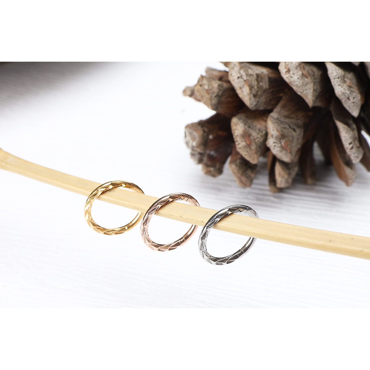 JINSAWW 16G Septum Hoop Segment Nose Rings Surgical Steel Helix Rook Conch Cartilage Nose Septum Seamless Hinged Clicker Ear Piercing Jewelry