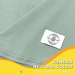 LUBELLA SUPPLY COMPANY Stretchy Swaddle Blankets for Baby Boy & Girl - Newborn Swaddles 0-3 Month - Large 47" Bamboo Swaddle Blankets and Hat Set (Sage Green)