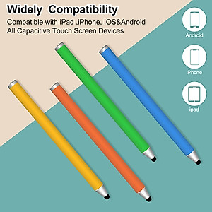 Granarbol Kids Stylus Pens for Touch Screens,Capacitive Stylus Kids Pens for iPad iPhone Tablets Samsung Galaxy All Universal Touch Screen Devices(4 Pack)