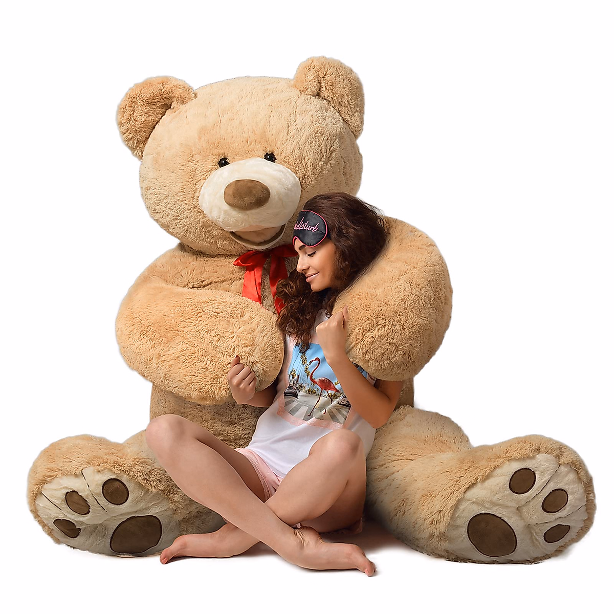 HollyHOME Teddy Bear Plush Giant Teddy Bears Stuffed Animals Teddy Bear Love Big Footprints 5 Feet Brown