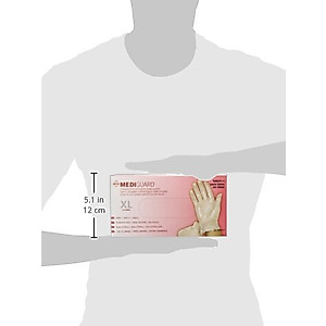 Medline MediGuard Vinyl Exam Gloves, 130 Count, X-Large, Powder Free, Disposable, Not Made with Natural Rubber Latex, All-purpose Medical Tasks