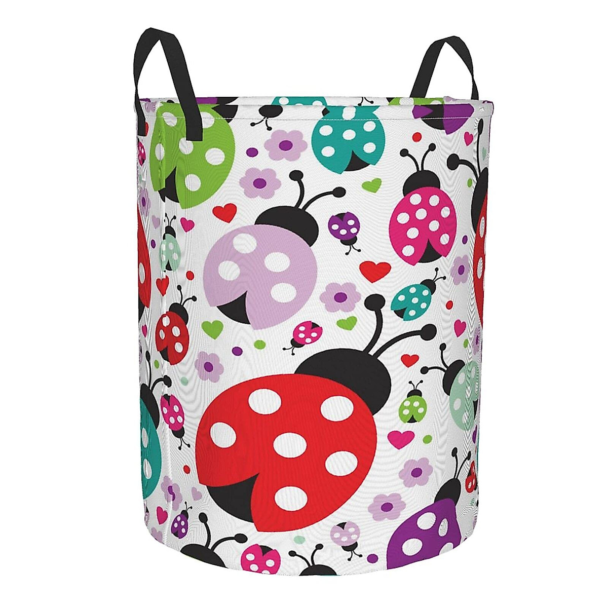 Foruidea Ladybug Polka Dot Laundry Basket,Laundry Hamper,Collapsible Storage Bin, Oxford Fabric Clothes Baskets,Nursery Hamper For Home,Office,Dorm,Gift Basket