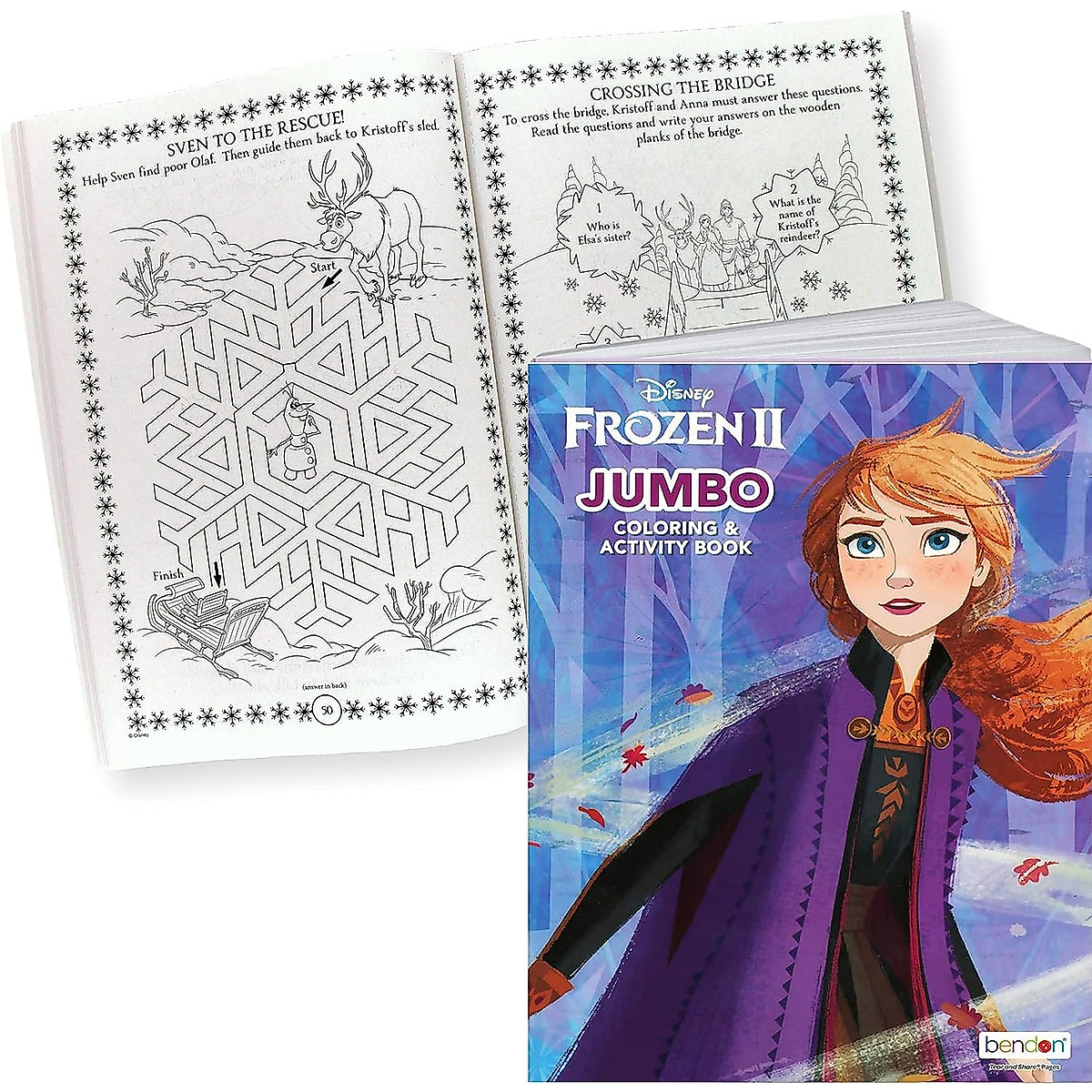 Disney Coloring Book Frozen 2 Arts Crafts Coloring, Painting Gift Set, Perforated Paper - Healthy Educational Play, for Kids Girls Boys Toddlers
