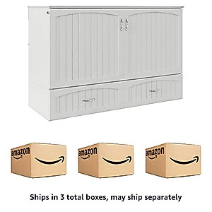 AFI Southampton Murphy Bed Chest with Charging Station, Queen, White