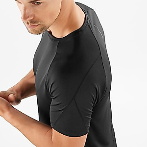 Salomon mens Tee T Shirt, Deep Black, Medium US