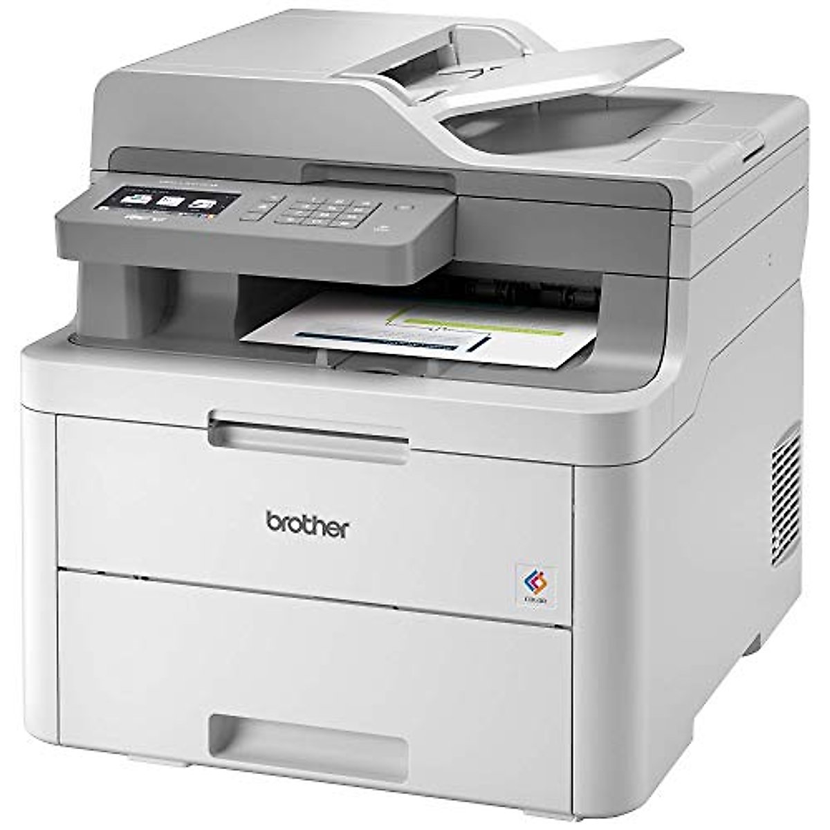 Brother MFC-L3710CW Compact Digital Color All-in-One Laser Printer, Wireless Printing, Print Scan Copy Fax, 19 ppm, 250-sheet, Built-in Wireless, 600x600DPI, 512 MB, Bundle with JAWFOAL Printer Cable