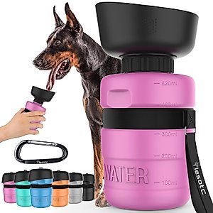 lesotc Dog Water Bottle, Portable Dog Water Dispenser, Leak Proof Dog Travel Water Bottle, Squeeze Pet Water Bottle for Walking On The Go, Dog Hiking Accessories for Outdoor Walking, Hiking, Travel