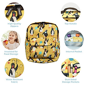 Kinderspel Insulated Lunch Bag for Toddlers, Compact Size Backpack with Chest Harness & Removable Safety Leash, Non-Slip EZ Wear, Water-Resistant, Toddler Travel Bag, Melina Alvin