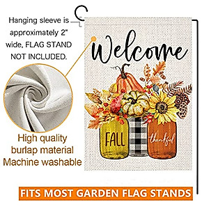 Doncida Seasonal Garden Flags Set of 10 Double Sided Burlap 12x18 Inch Welcome Easter Spring Holidays Garden Flag, Small Yard Flag for Outdoor Decorations