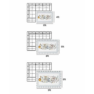 Thanksgiving Outdoor Area Rug 6'x9',Patio Balcony Porch Front Door Camping Camper Deck Runner Rug,Washable Carpet Indoor Living Room/Kitchen,Hallway Floor Mat Farmhouse Pumpkins Plaid Maple Leaves